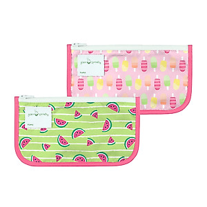 green sprouts Reusable Snack Bags (2 Pack) Holds Food, Utensils, Wipes, & More Food-Safe, Waterproof, Easy-Clean Material