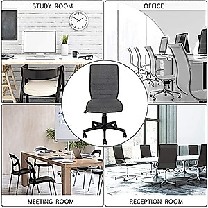Ergonomic Home Office Desk Chair – Computer Mesh Adjustable Task Swivel Tilt Tension Armless Cushion Mid-Fiber Mesh Lumbar Support (Dark Gray)