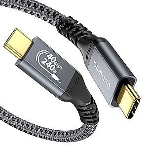 ULT-WIIQ USB4 Cable for Thunderbolt 4 Cable 40Gbps High Speed Data Transfer 240W PD 3.1 USB C to USB C Cable Fast Charging 8K/6K@60Hz USB 4 Cable for iPhone 15 Pro MacBook eGPU Docking GaN SSD 6.6FT
