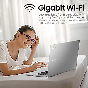 Samsung 2020 Chromebook 4 Laptop Computer 11.6" HD Display, Intel Celeron N4000 Processor, 4GB RAM, 16GB eMMC, HD Webcam, Intel HD Graphics, Chrome OS, Platinum Titan, 32GB Snow Bell USB Card