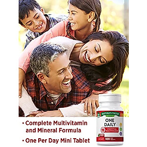 One Daily Womens and Men's Essential Multivitamin | 100 Mini Tablets | Non-GMO & Gluten Free | By Nature's Truth