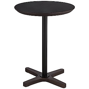 Benchmaster Bailey Modern Minimalist Slate Round Standing Pedestal Table 15" Wide Black for Spaces Living Room Bedroom Bedside Entryway House Home Office