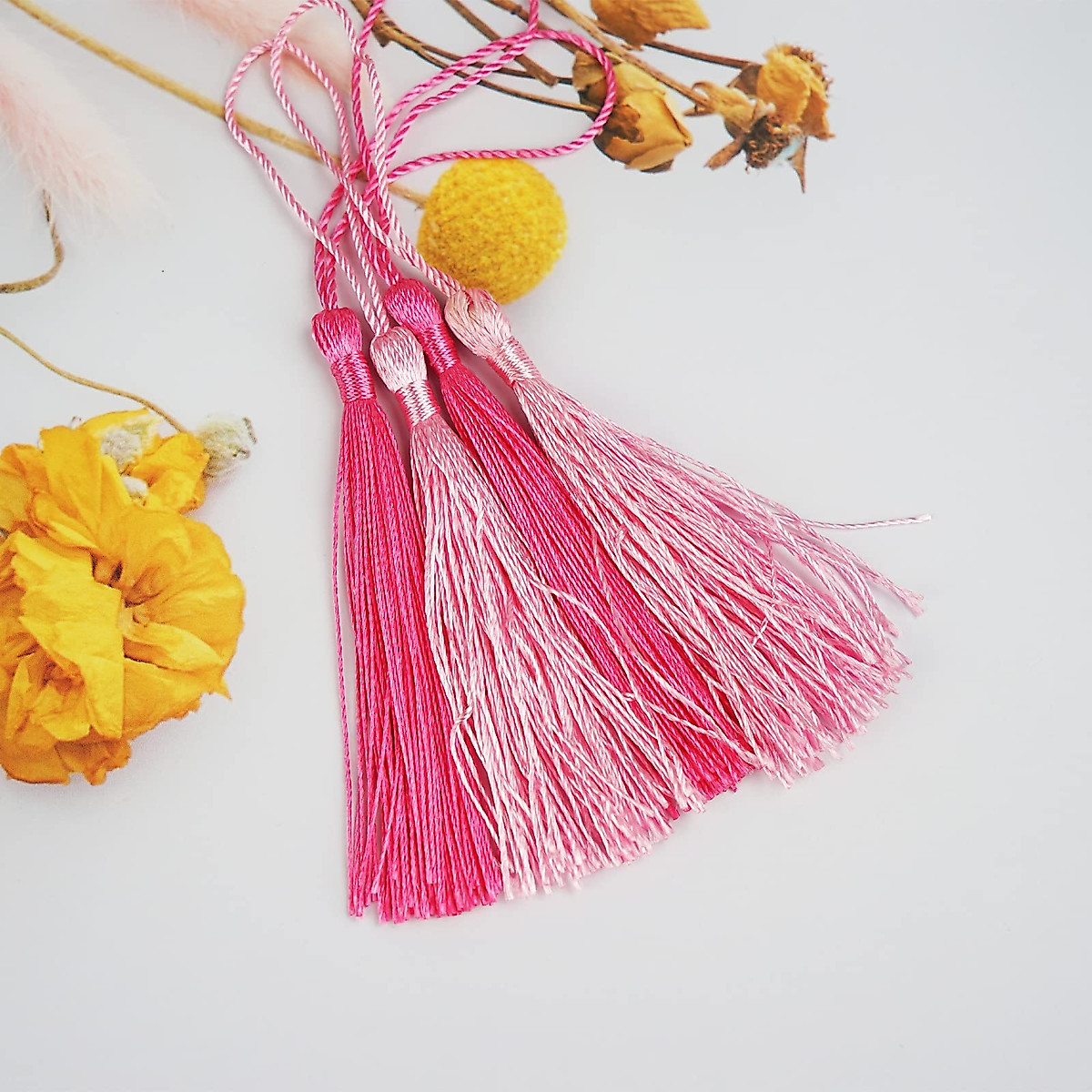 150 Pieces 13CM Bookmark Tassels Silky Craft Tassels for Jewelry Making, Bookmarks,Graduation DIY Projects, 25 Colors