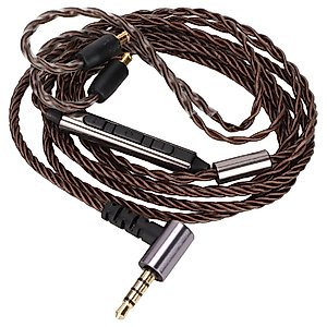 VBESTLIFE Headphone Cable Headphone Upgrade Cable 3.5mm/A2DC Plug Earphone Replacement Cord with Mic Wire Control for CKS1100 E40 E50 E70 LS200