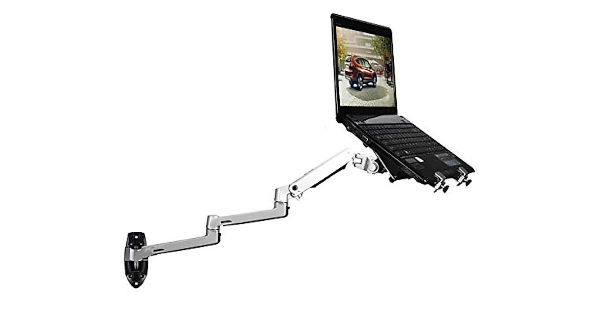 NBGYS Wall Mount Laptop Holder - Ultra Long Aluminum Arm