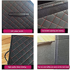 Car Storage Bag Pu Leather Trunk Organizer Box Bags Folding Car Trunk Stowing Portable Boxes (48cm)