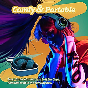 iClever Magic Switch Headphones for Kids Teens Bluetooth, Premium Sound, 45Hour Playtime, Safe Volume Mode, Built-in Mic Light Up Kids Bluetooth Headphones for Tablets, Smartphones (Vintage Green)