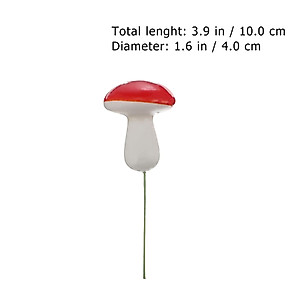 DOITOOL 50pcs Mini Foam Mushroom for Garden Ornament Flower Pots Bonsai Micro Landscape Decor (Red)