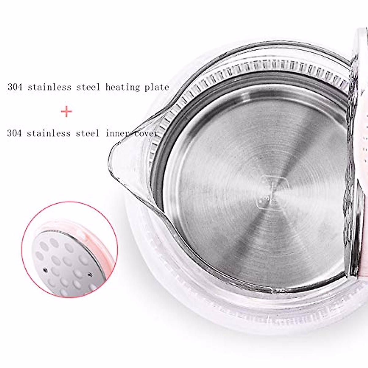 Electric Kettle, Multi-Function Teapot,Kettle, Temperature Control Kettle, Health Kettle, Automatic Thickened Glass Teapot Stainless Steel Heating Base Kettle (Color : B, Size : A)