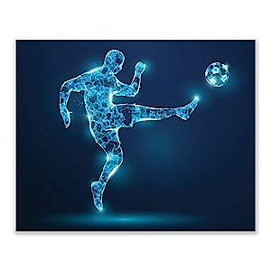 Soccer Wall Art Prints - Set of 4 (8x10) Unframed Soccer Posters - Soccer Room Decor For Men Kids Teenagers - Soccer Poster Set For Bedroom Man Cave - Soccer Wall Decor - Soccer Boys Bedroom Decor - X-Ray