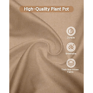 OMMO 5-Pack 7 Gallon Grow Bags Thickened Non-Woven, Aeration Fabric Planter Grow Pot with Durable Handles and Reinforced Side, Heavy Duty Cloth Pots for Small Trees, Fruits, Vegetables and Flowers