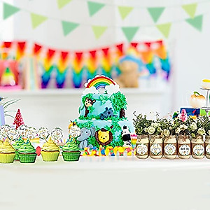 80 Jungle Safari Thank You Stickers, Baby Shower Thank You Stickers, Wild Animals Birthday Party Favor Label Decorations(2 Inch)