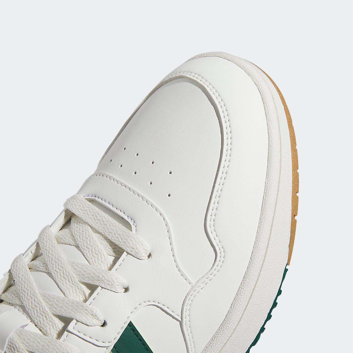 adidas Men's Hoops 3.0 Mid Basketball Shoes Sneaker, Core White/Collegiate Green/Gum, 11