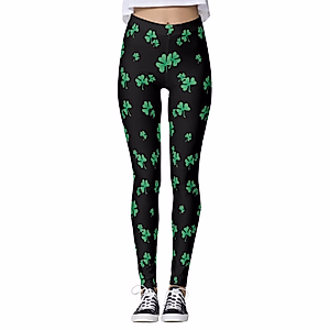 St Patricks Day Leggings for Women Plus Size Blessed and Lucky High Waist Running Pants Comfort Butt Lift Yoga Pants for Women,Compression Leggings,Yoga Leggings for Women C