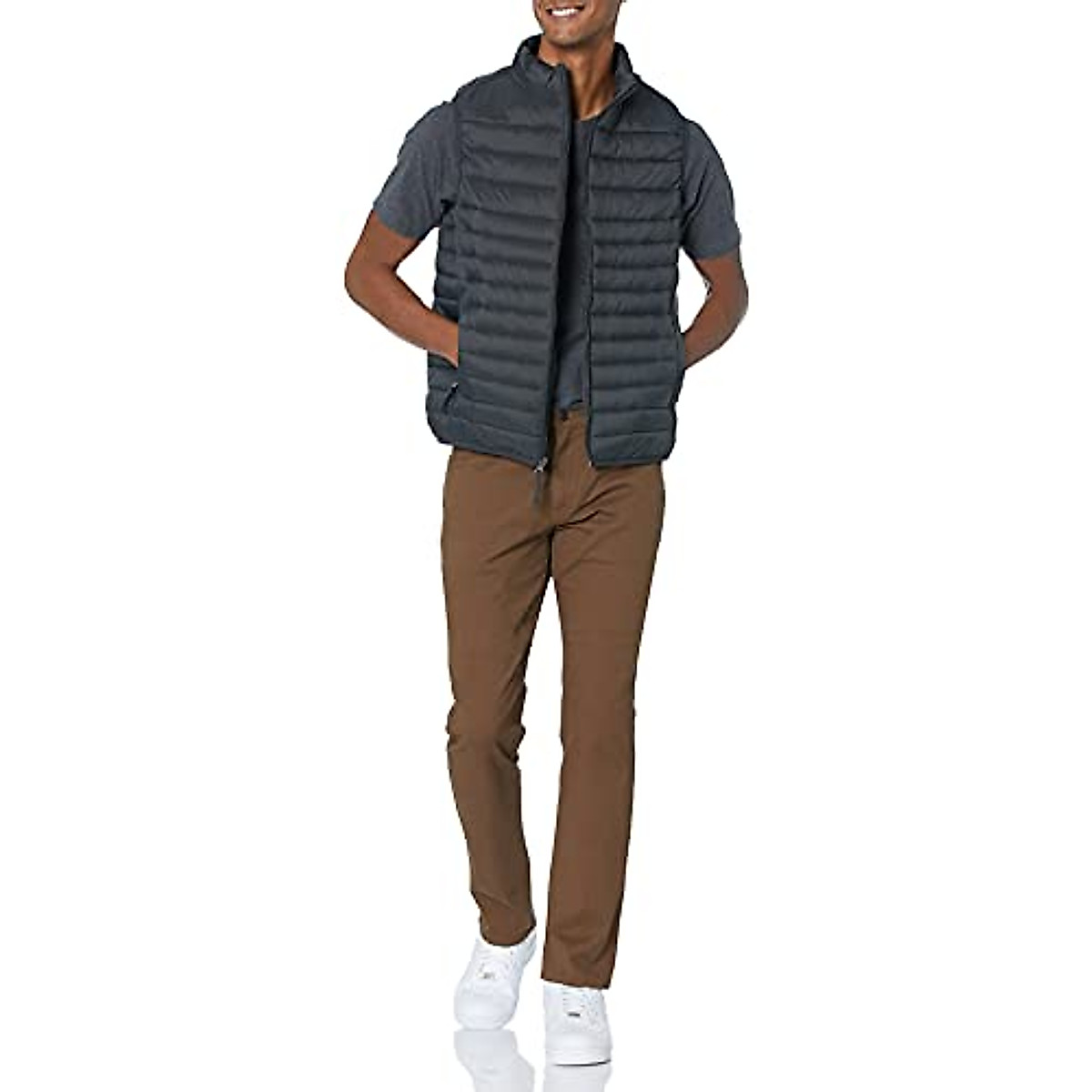 Amazon Essentials Men's Slim-Fit Pants, 5-Pocket Stretch Twill Design, Brown, 30W x 32L