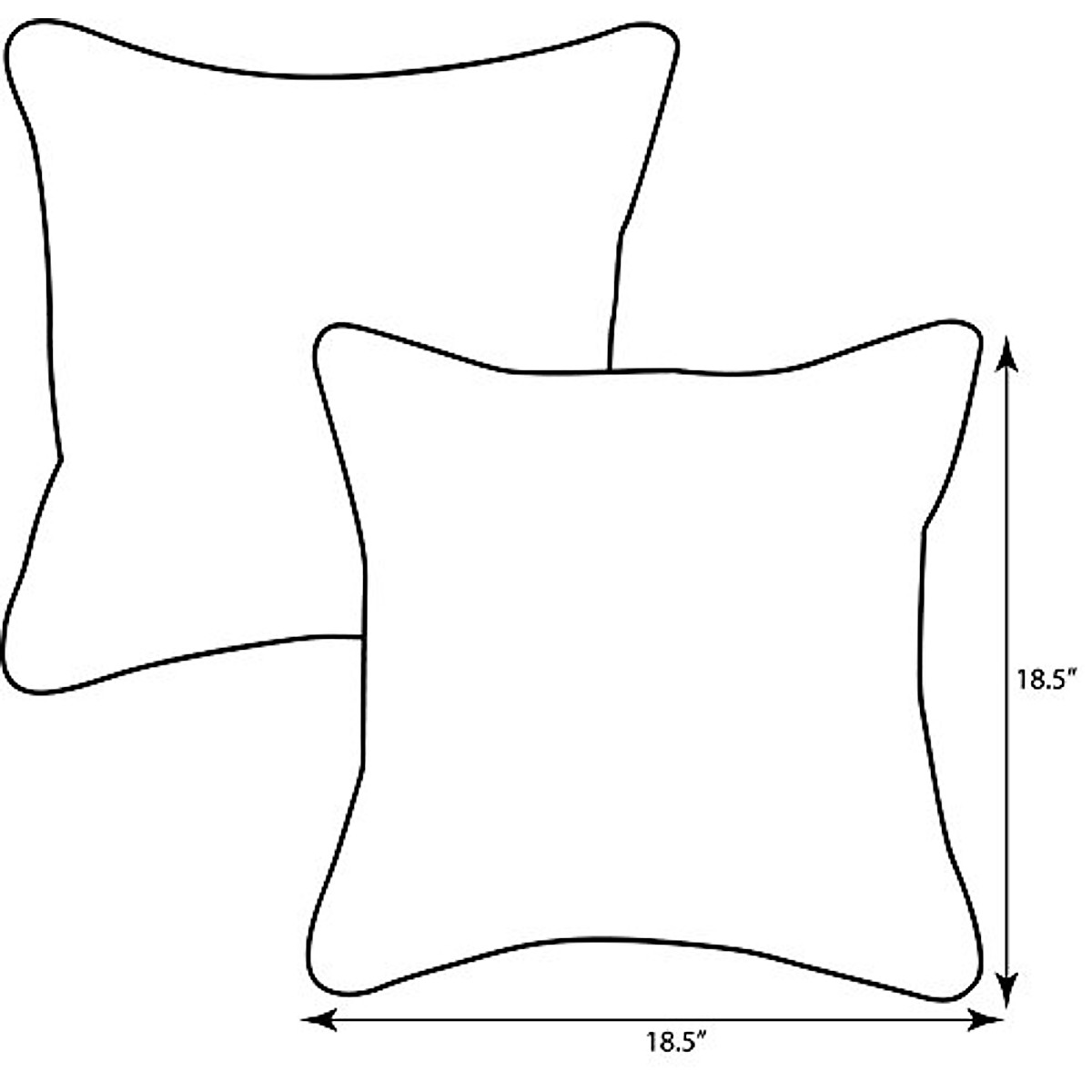 Pillow Perfect 495736 Outdoor/Indoor Pom Play Lagoon Throw Pillows, 18.5" x 18.5", Black, 2 Pack