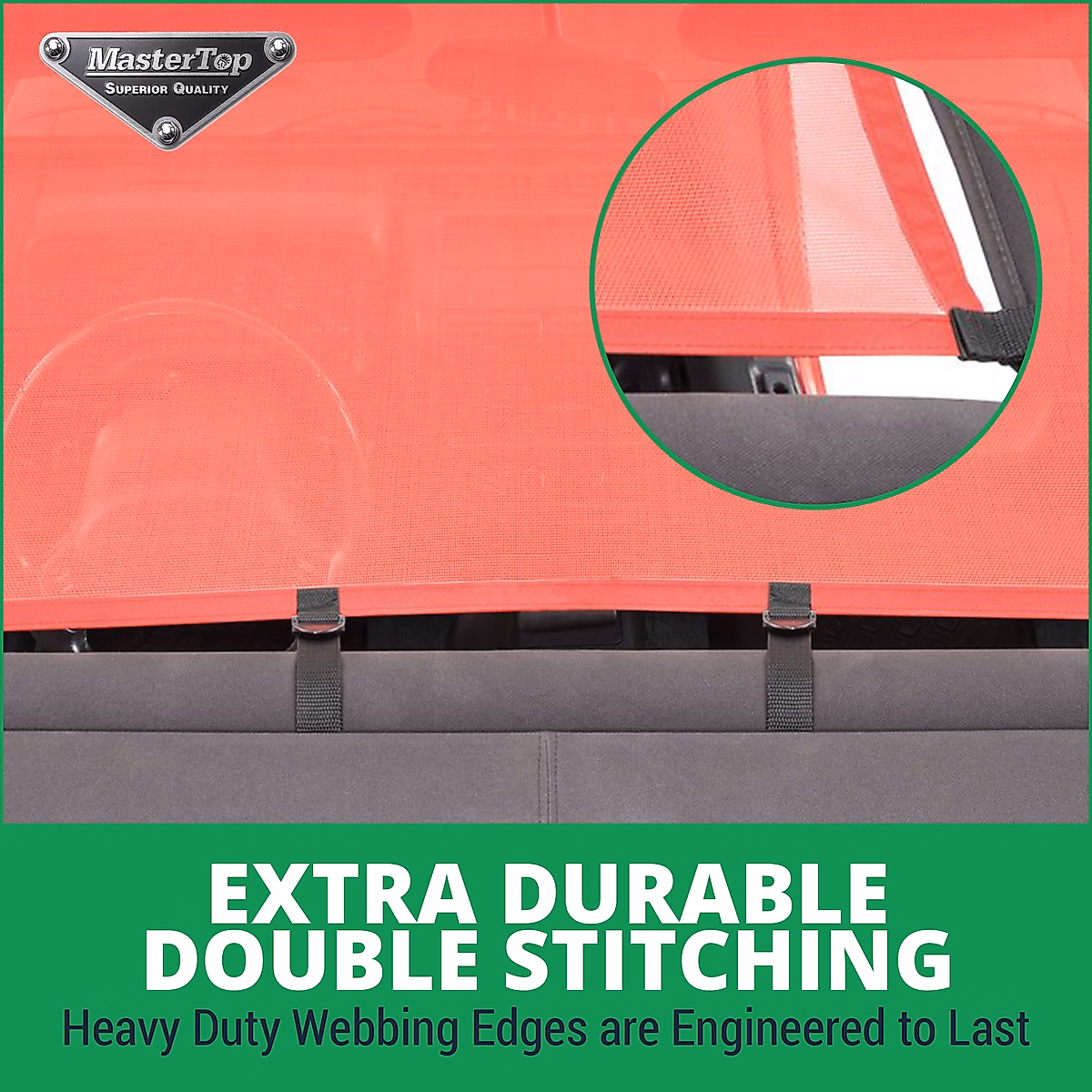 MasterTop Bikini Mesh Top Sunshade - Fits Jeep Wrangler TJ 1997-2006 - Jeep TJ Bikini Top Jeep TJ Sunshade Jeep TJ Mesh Top Jeep TJ Sun Shade Jeep TJ Top Bikini - (Red 97-06 Half Top)