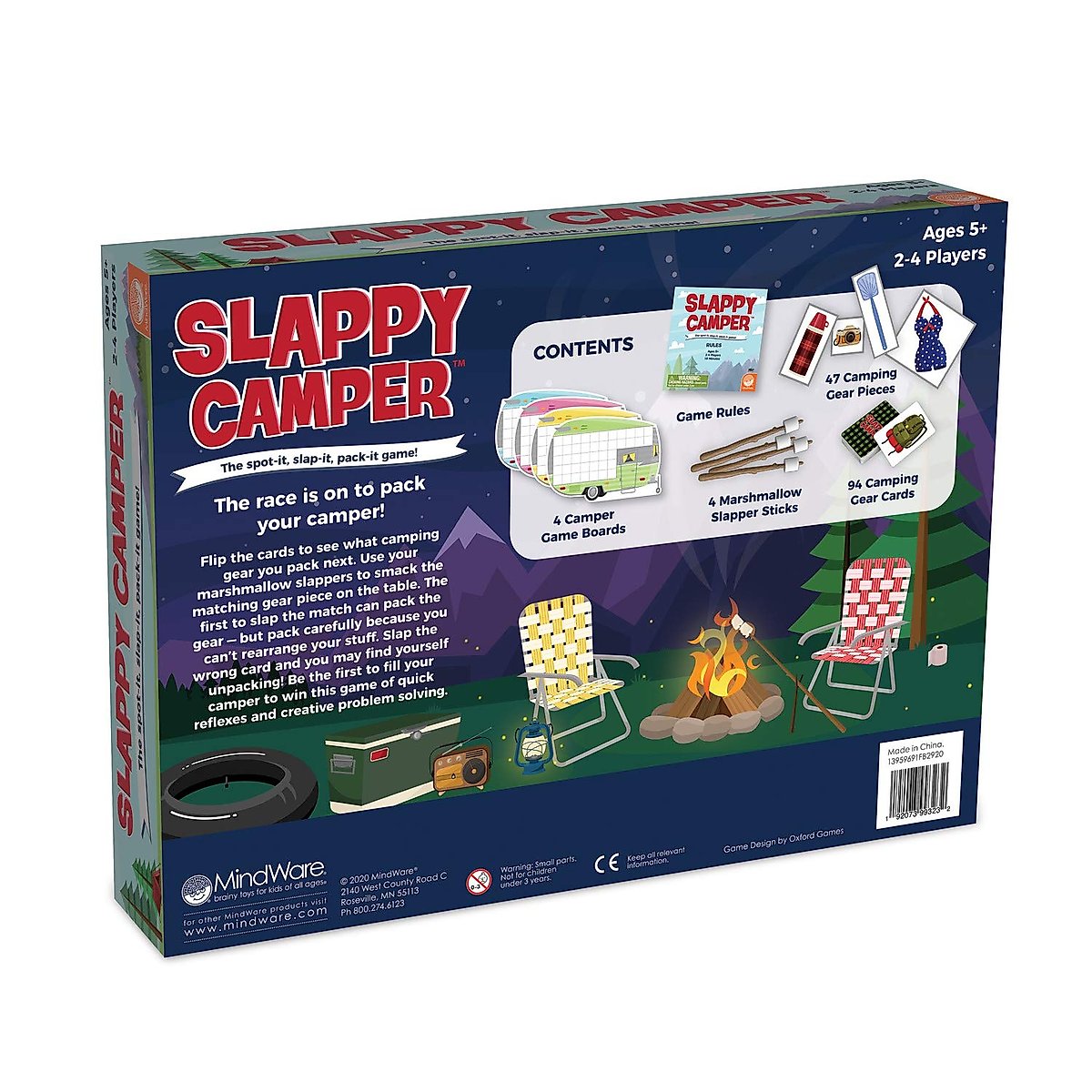 MindWare Slappy Camper Strategy Game - Think Fast and Fill Your Camper – for 2-4 Players – Ages 5 and Up