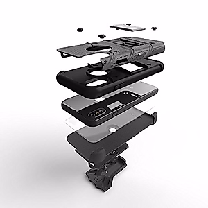Zizo Bolt Series Compatible with iPhone Xs Max case Military Grade Drop Tested with Tempered Glass Screen Protector Holster Kickstand Gun Metal Gray