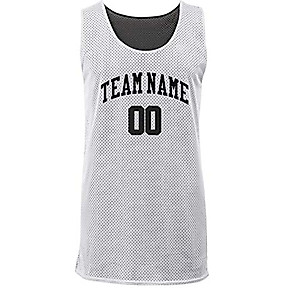 Custom Reversible Basketball Jersey - Front and Back (Adult X-Large, Black)