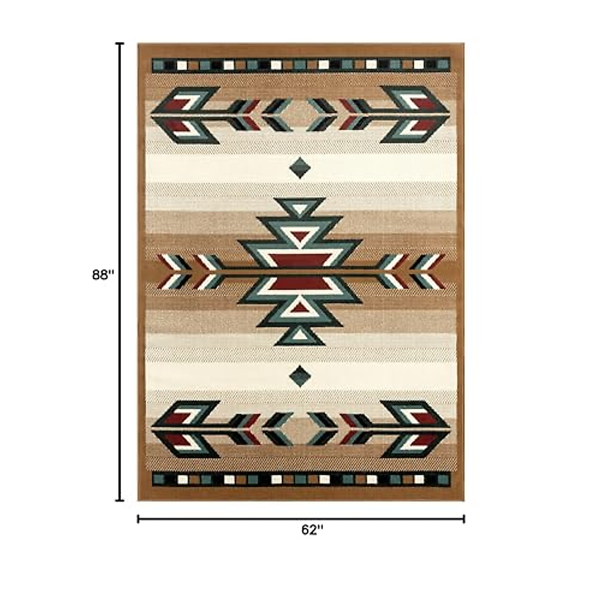 Home Dynamix Premium Sagrada Southwestern Geometric Area Rug Beige/Green, 5'2"x7'4"