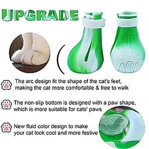 Cat Claw Covers Cat Boots for Cats Only, Cat Anti Scratch Shoes for Cat Bath, Adjustable Cat Bathing Gloves Fitted Feline Feet Design, Cat Paw Covers for Kitten Grooming to Prevent Scratching