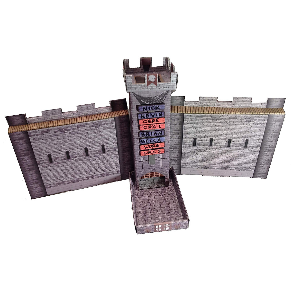 Castle Keep Dice Tower, 2 Castle Wall DM Screens with Magnetic Initiative Turn Tracker