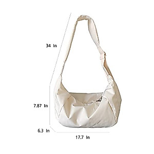 Qyiangst Puffer Bag for Women, Soft Cotton Designer Shoulder Handbags Fashion Ladies Crossbody Bag (White)