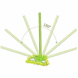 ALILILI 180 Degree Rotatable Adjustable Triangle Cleaning Mop,Multi-functional Retractable,Equipped With 2PCS Replacement Mop Cloth (Blue),3 Piece Set