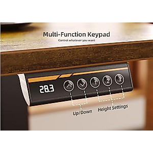 Claiks Standing Desk with Drawers, Stand Up Electric Standing Desk Adjustable Height, Sit Stand Desk Computer Workstation, 48 Inch, Rustic Brown