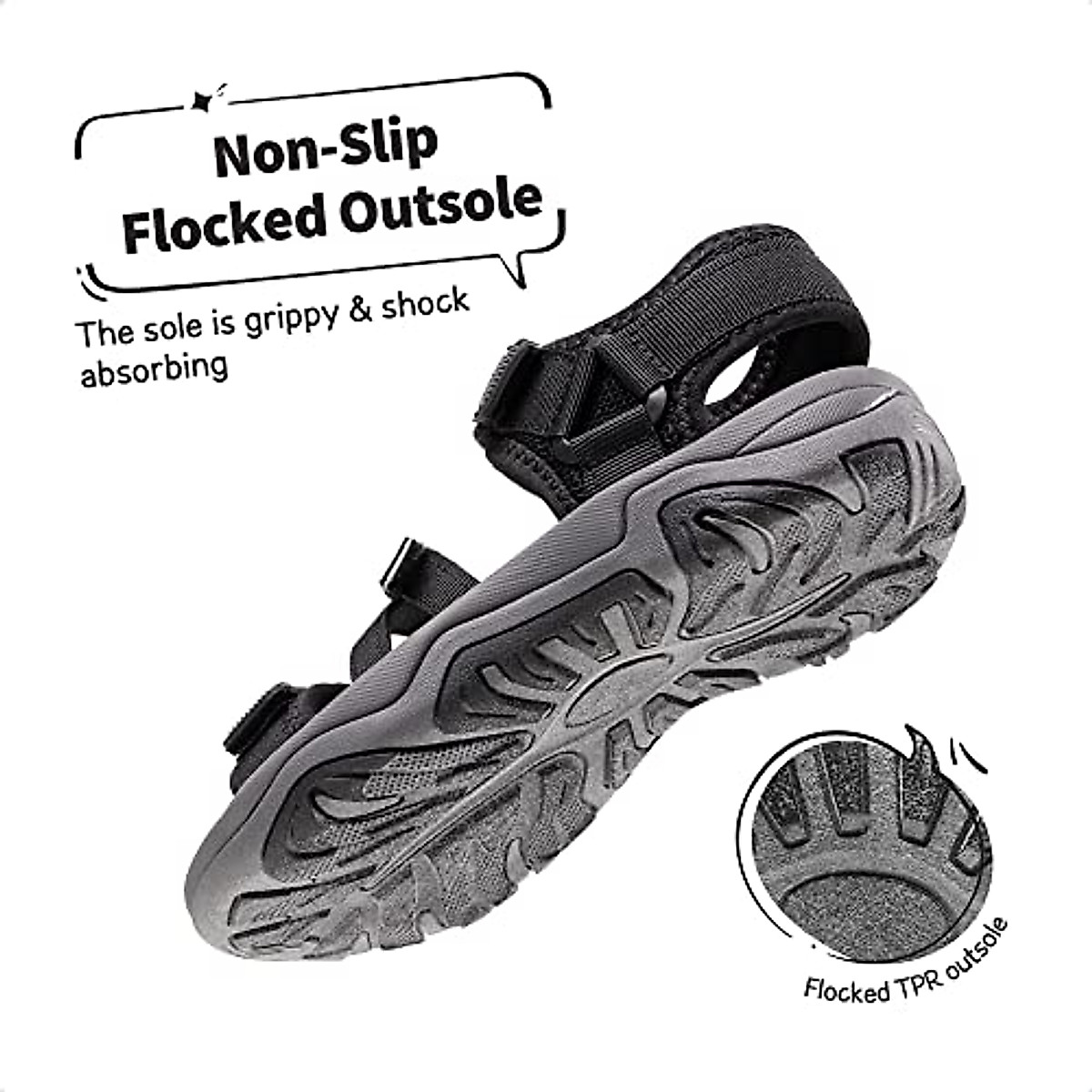 DREAM PAIRS Boys Girls Summer Outdoor Athletic Sport Sandals SDAS2307K Size 2 Little Kid Black