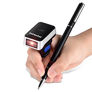 Trohestar Bluetooth Barcode Scanner, Wearable Mini CCD Wireless Ring Barcode Scanner Portable 1D Bar Code Reader Inventory Scanner Work with Windows iOS Android Linux Mac OS