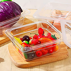 Clear 1/6 Size, Food Pan Polycarbonate Square Food Storage Containers with Lids for Kitchen Restaurant Food Prep (8 Pcs, 2.6 Inch, 1 Quart)