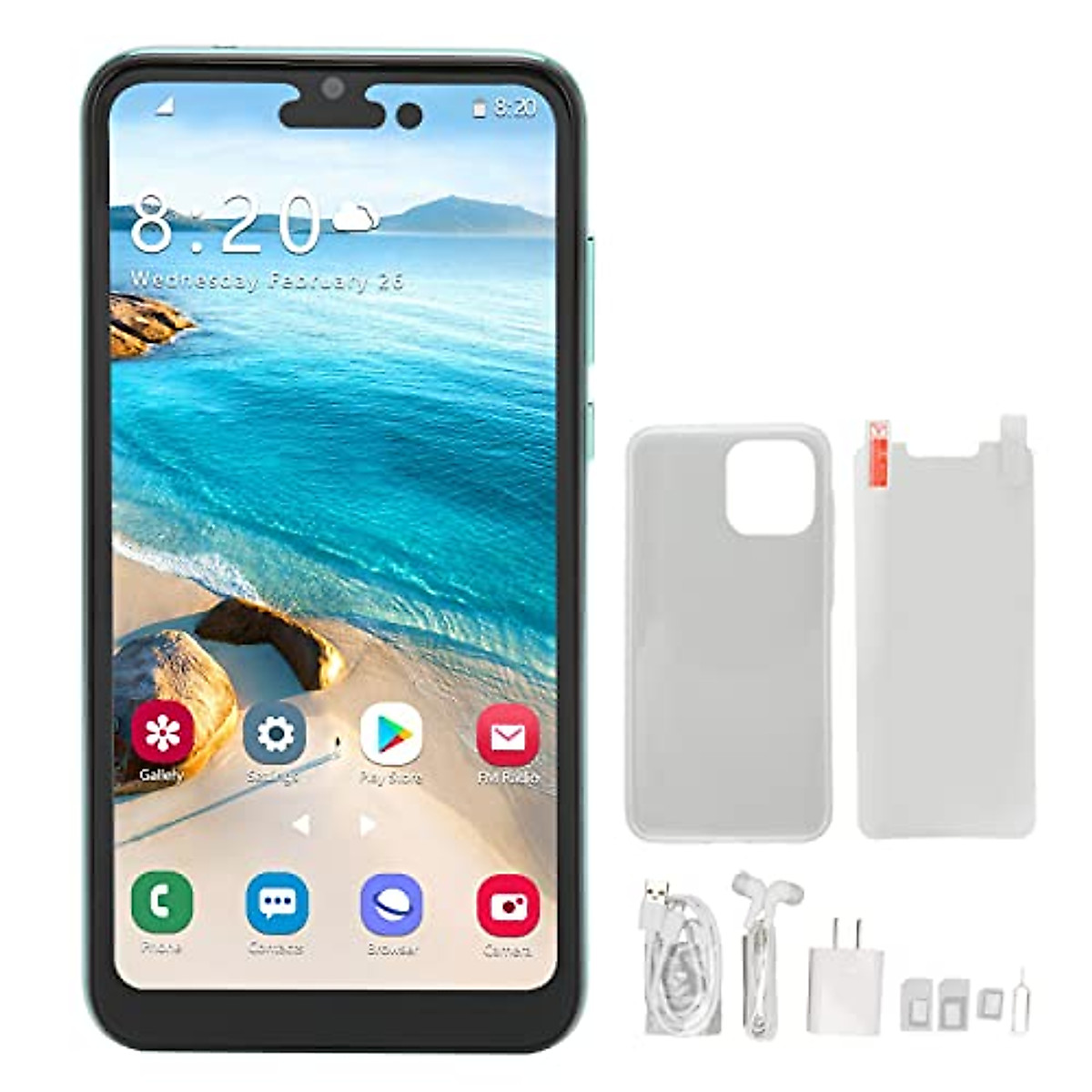 iP14 Pro Max Unlocked Smartphone for Android 11, 6.1" Unlocked Cell Phone, FHD Face ID 4GB 64GB 128GB Expansion, Dual SIM, 4000mAh, 8MP 16MP Dual Camera, T Mobile,for Verizon Supported(Dark Green)