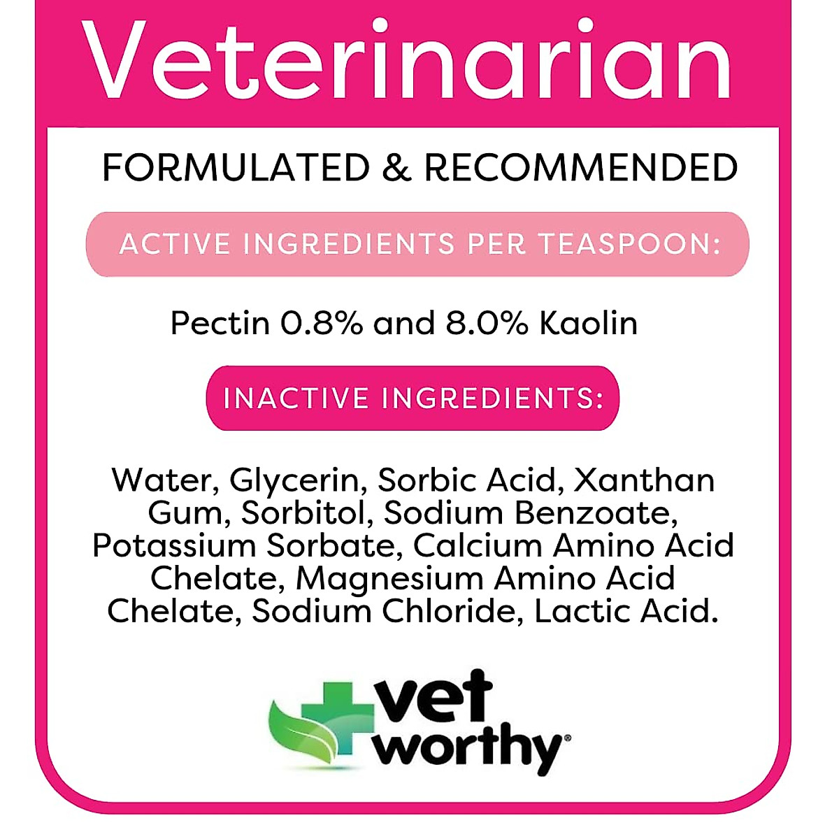 Vet Worthy Anti-Diarrhea for Cats - Cat Supplement to Help Relieve Diarrhea, Stomach Upset, and Discomfort - Pet Digestive Health Support with Kaolin and Pectin - 4oz