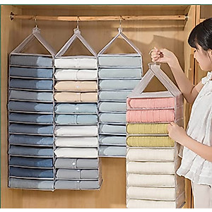Fordonral Hanging Closet Organizer 12 Shelves, Small Compartments Wardrobe Hanging Organizer for T Shirt Towel Legging Organizer, Space Saving Closet Organizers and Storage, 1 Pack