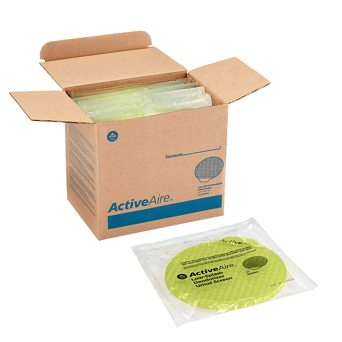 ActiveAire Low-Splash Deodorizer Urinal Screen by GP PRO (Georgia-Pacific); Citrus; 48265; 12 Screens Per Case