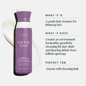 Virtue Flourish Shampoo for Thinning Hair | Detoxifies, Volumizes, Repairs Thinning Hair
