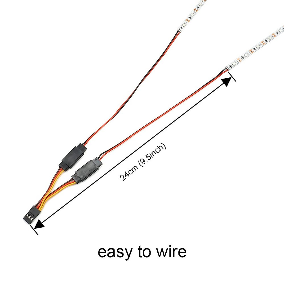 elechawk LED Light Strip for RC Fixed Wing Airplane Flying Wing Plane AR Wing Drone Model Car Truck (White)