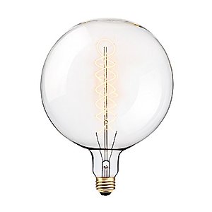 Globe Electric Oversized Round Vintage 100W Clear Glass Dimmable Incandescent Light Bulb, E26 Base, 400 Lumens, 80128