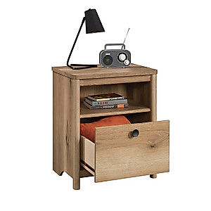 Sauder Dover Edge Engineered Wood Night Stand in Timber Oak Finish