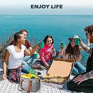 MIYCOO Insulated Lunch Bag for Women Men Reusable Lunch Box for Office Work - Leakproof Soft Adults Lunch Cooler Bag with Adjustable Shoulder Belt Grey