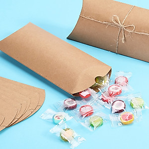 Mr. Pen- Kraft Pillow Boxes, 6.3x3.4x1.3 in, 25 Pack with Jute Twines, Kraft Gift Boxes, Paper Boxes for Gifts, Paper Pillow Candy Box, Pillow Boxes Craft, Favor Gift Boxes, Pillow Gift Boxes