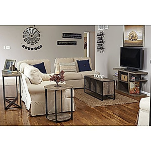 Household Essentials Wooden Side End Table with Storage Shelf | Ashwood