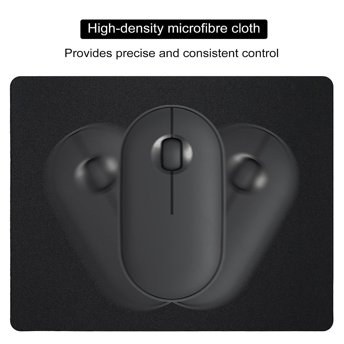 Cyanbone Small Mouse Pad 3 Pack, Mini Mouse Pads for Wireless Mouse and Laptop Computer, Portable Mousepad with Non-Slip Rubber Base & Waterproof Surface - Black -5.5 x 7 in