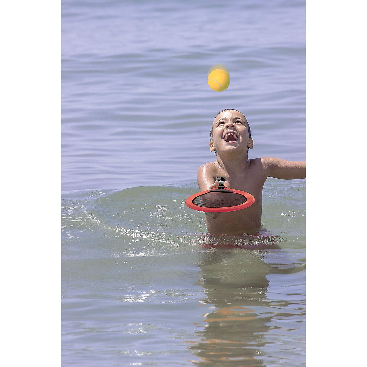 Kids Racket Ball Set Random Colors - Starter Kit Racquetball Set for Beginners Includes 2 Plastic Rackets and 1 Ball. Teach Young Children to Play Tennis Games at Beach Pool Lawn Backyard