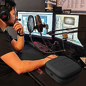 Geekria Shield Case for Hyperx Cloud II, Cloud Stinger Core, CloudX Stinger Core, Cloud Alpha S Headphones, Replacement Protective Hard Shell Travel Carrying Bag with Cable Storage (Dark Gray)