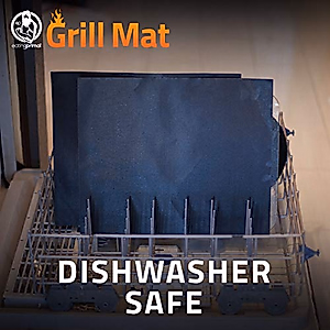 Grill Mat Set of 3 & 1 Silicone Tong (9 Inches) | Easy to Clean, Reusable, and Heavy Duty Non-Stick Kit | Grilling Mat Accessories Perfect for Gas, Electric & BBQ Charcoal Grills | 15.75x13.75 inches