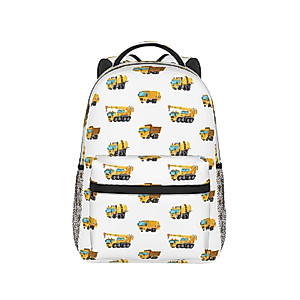 MANQINF Funny Cars Backpack Cute Laptop Bag Truck Lightweight Daypack Backpack Crane Bag Tablet Bag Cute Bag