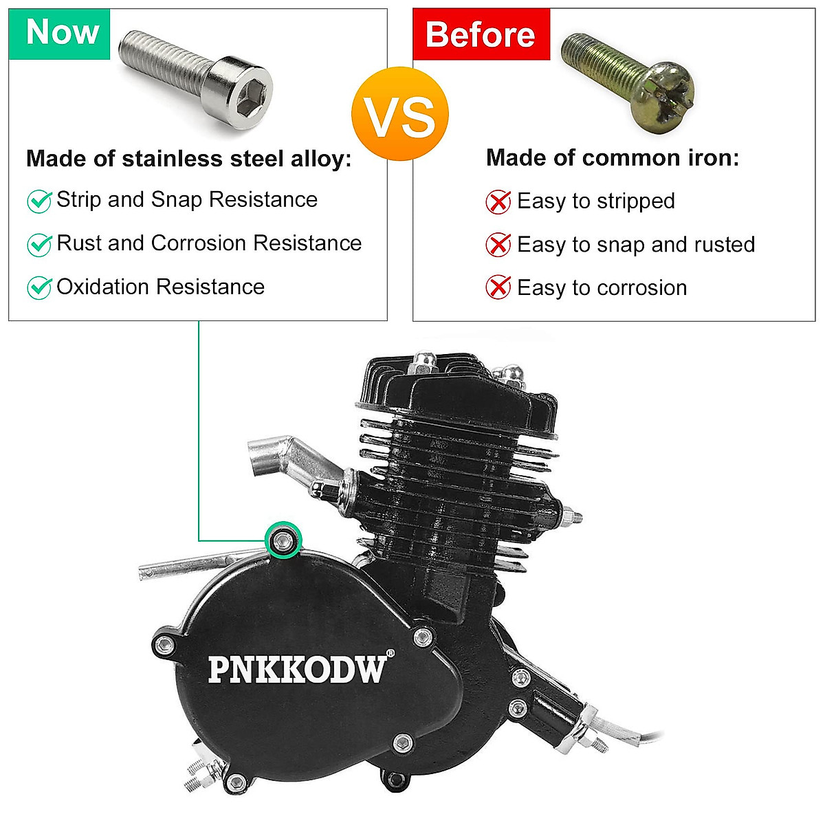 PNKKODW 80cc Bicycle Engine Kit 2-Stroke Gas Motorized Bike Motor Kit 26" 28" Bicycle Motor Engine Kit Upgrade with Speedometer